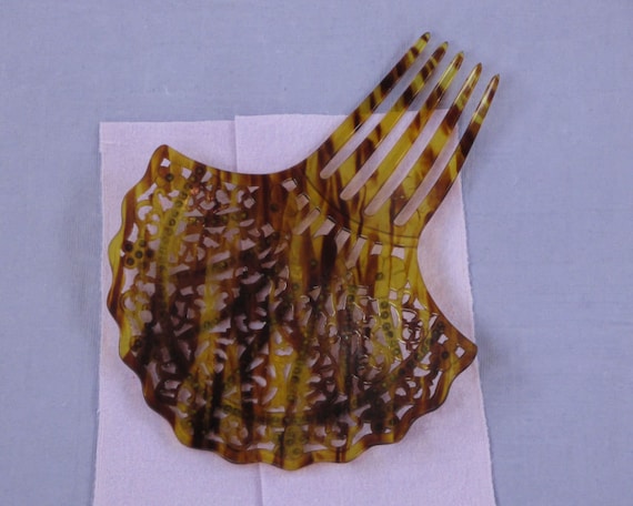 Victorian Hair Comb Faux Tortoise Shell Vintage Edwar… - Gem