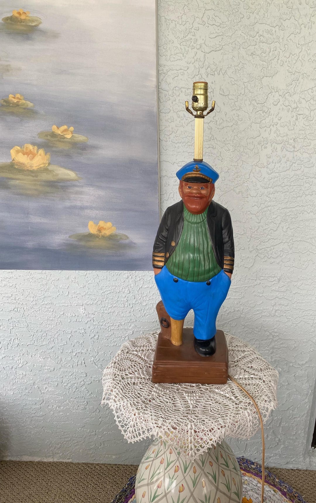 Vintage Sea Captain Peg Leg Pete Red Beard Nautical Table Lamp - Etsy
