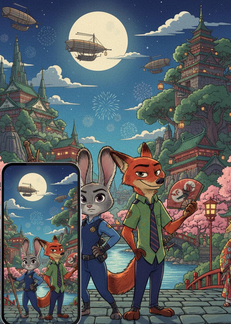 Cute Cartoon Kids Wallpaper |zootopia Nursery Wall Art | Playroom Decor ...