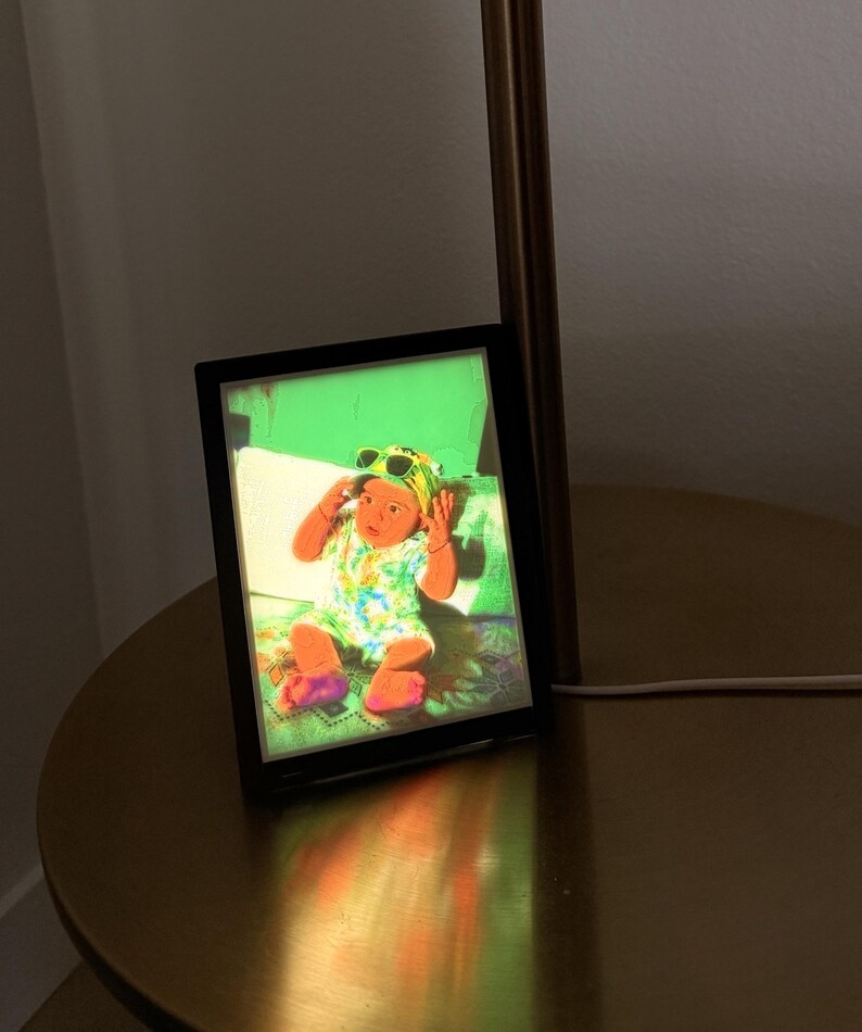 Custom 3D Printed Photo Frame Lithophane With LED Light | Personalized ...
