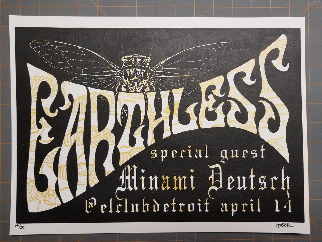 Earthless Wsg/ Minami Deutsch Gig Poster From El Club, Detroit, April ...