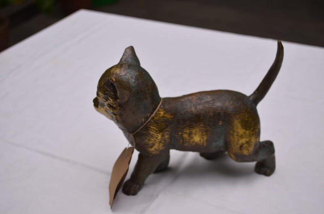 Bultu II – Solid Bronze Cat Sculpture | Handcrafted Feline Statue ...