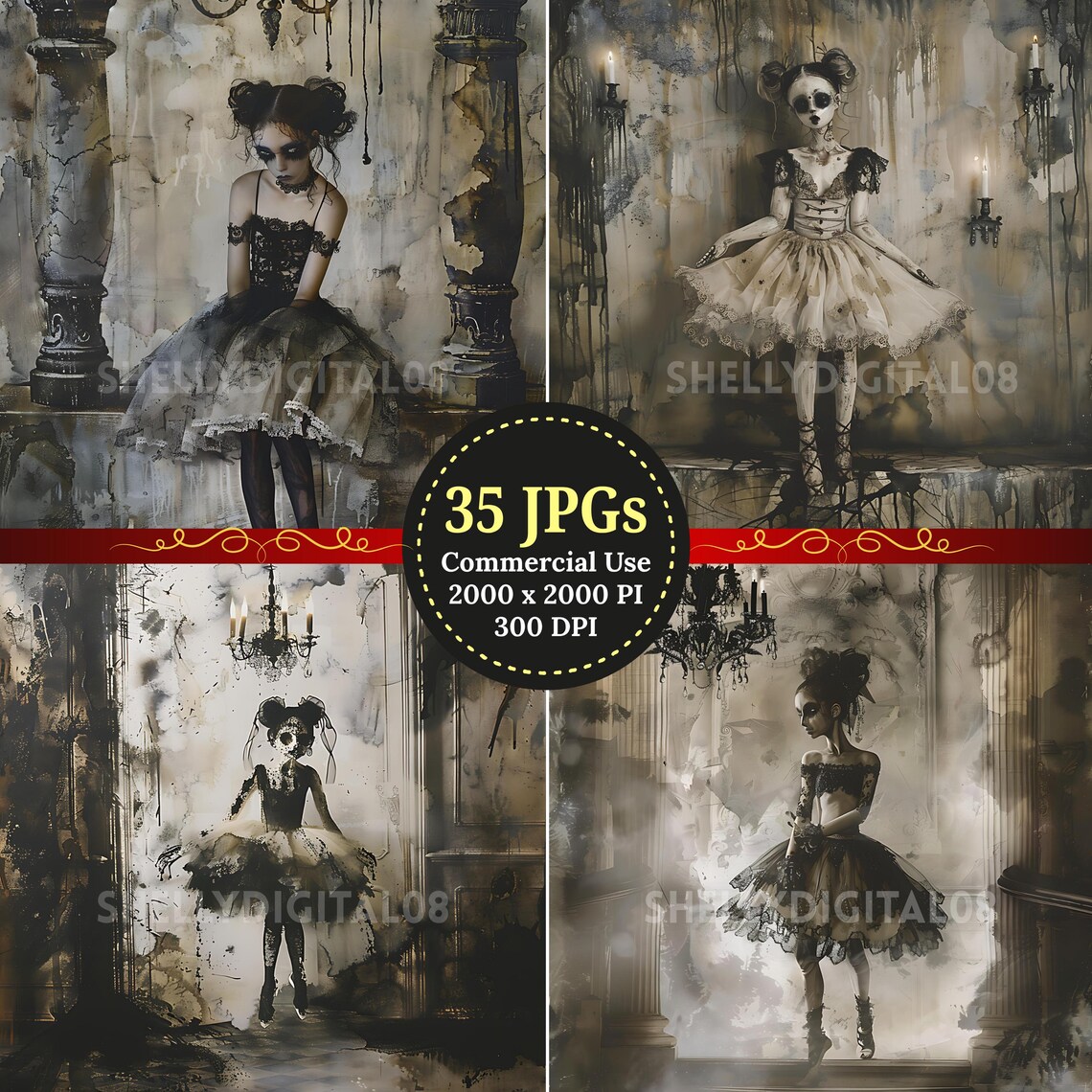 Haunted Ballerina Gothic Doll Ghost Ballerina Creepy Halloween ...