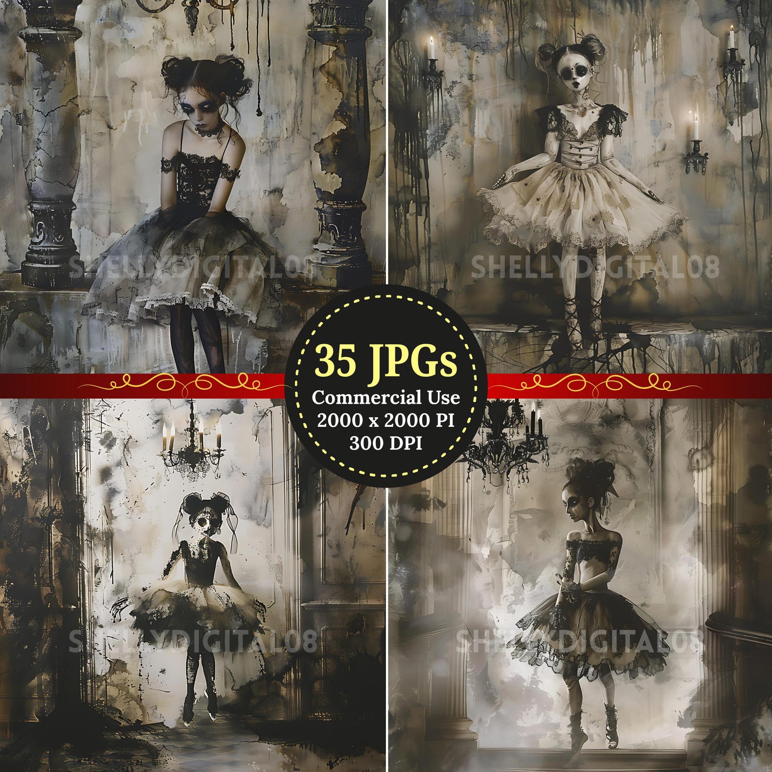Haunted Ballerina Gothic Doll Ghost Ballerina Creepy Halloween ...