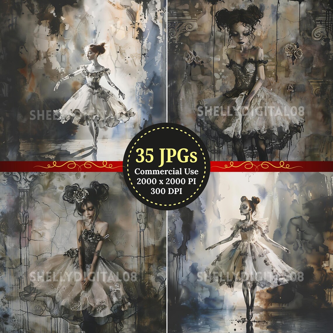 Haunted Ballerina Gothic Doll Ghost Ballerina Creepy Halloween ...
