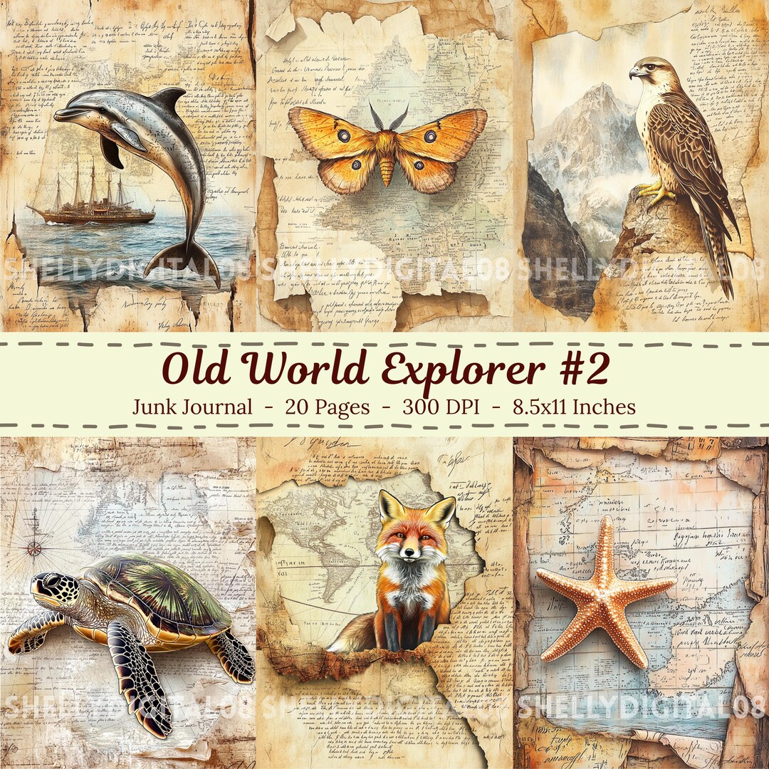 Old World Explorer Vintage Junk Journal Kit Printable Bundle 2 ...
