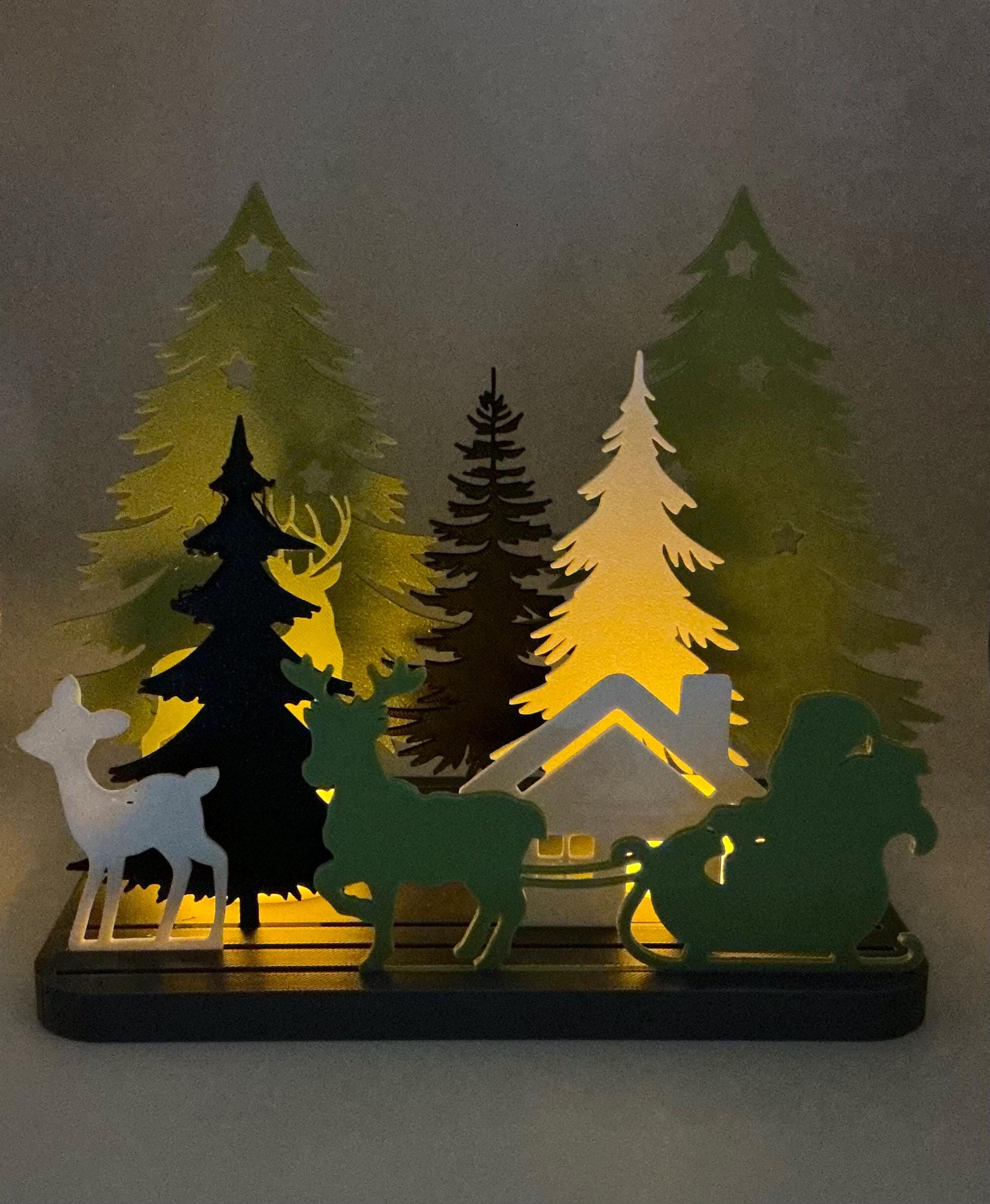 Christmas Light up Scene V.2 Santa Large Sleigh - Etsy