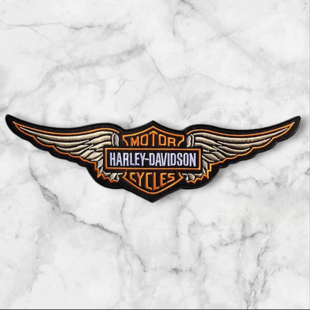 Harley Davidson Wing Patch (15 Inch) | Embroidered Biker Jacket Patch ...