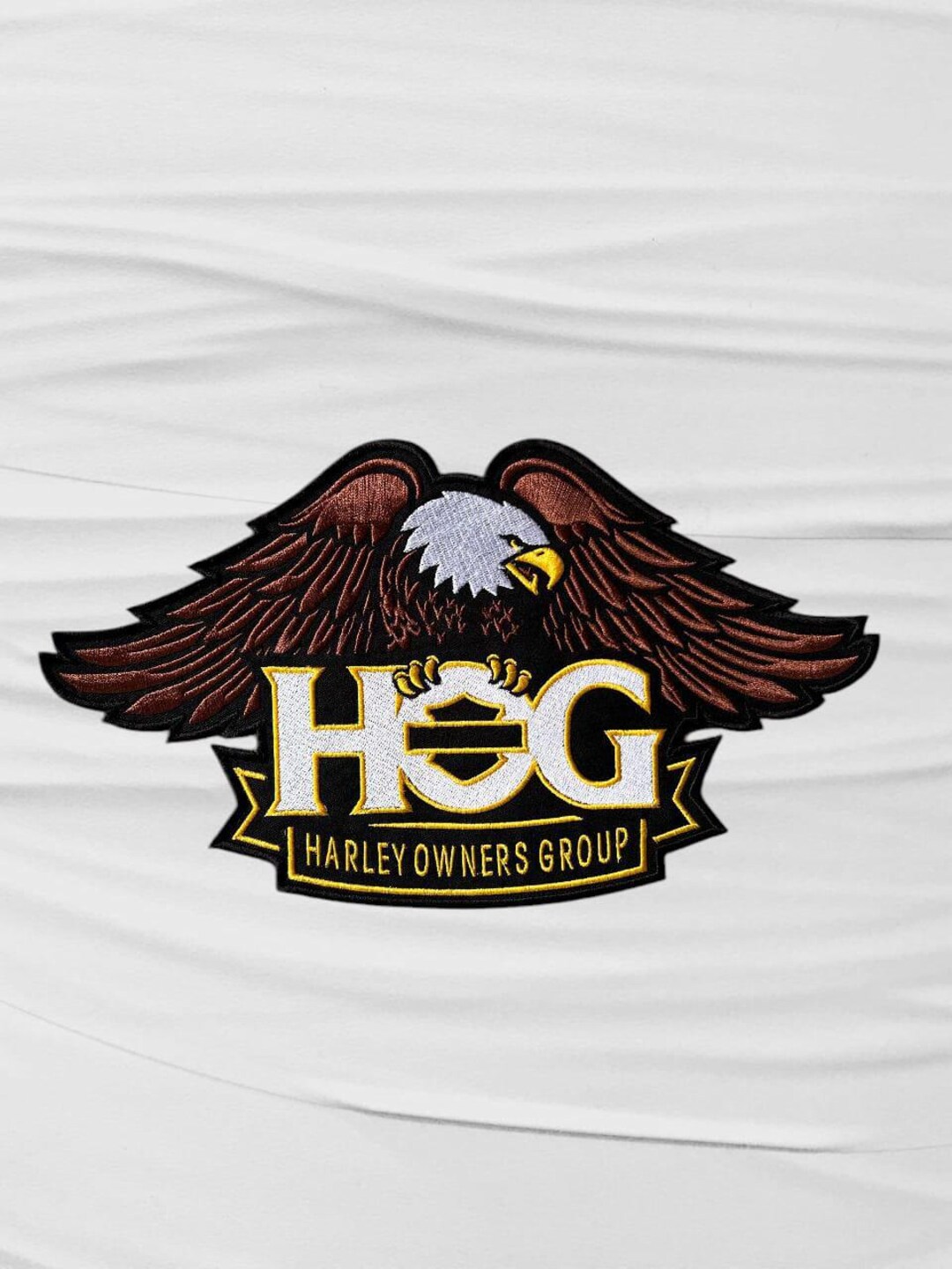 Harley Davidson H.O.G. Gold Eagle Patch: Embroidered Biker Emblem (10.5 ...