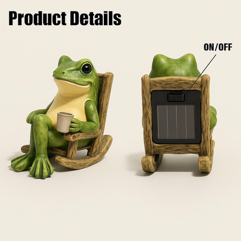 Solar Frog Garden Statue With LED Light, Outdoor Decorative Lawn ...