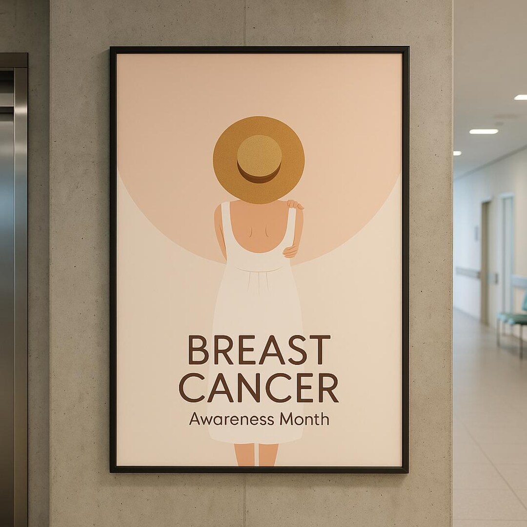 Breast Cancer Awareness Poster Set: Pink Ribbon Prints (digital ...