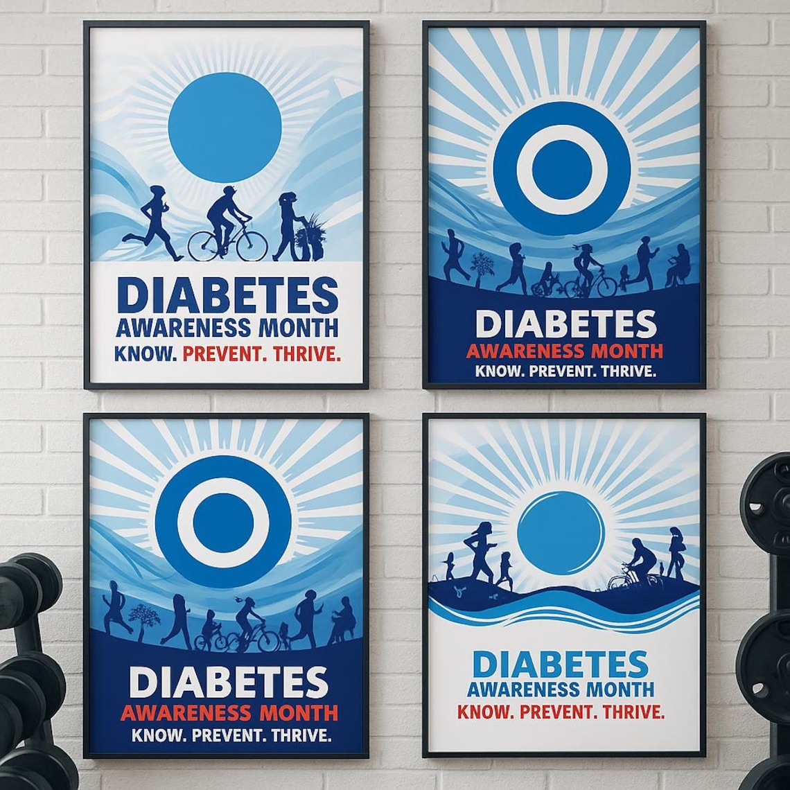 Diabetes Awareness Month Poster Bundle, Set of 4 Printable Wall Art ...