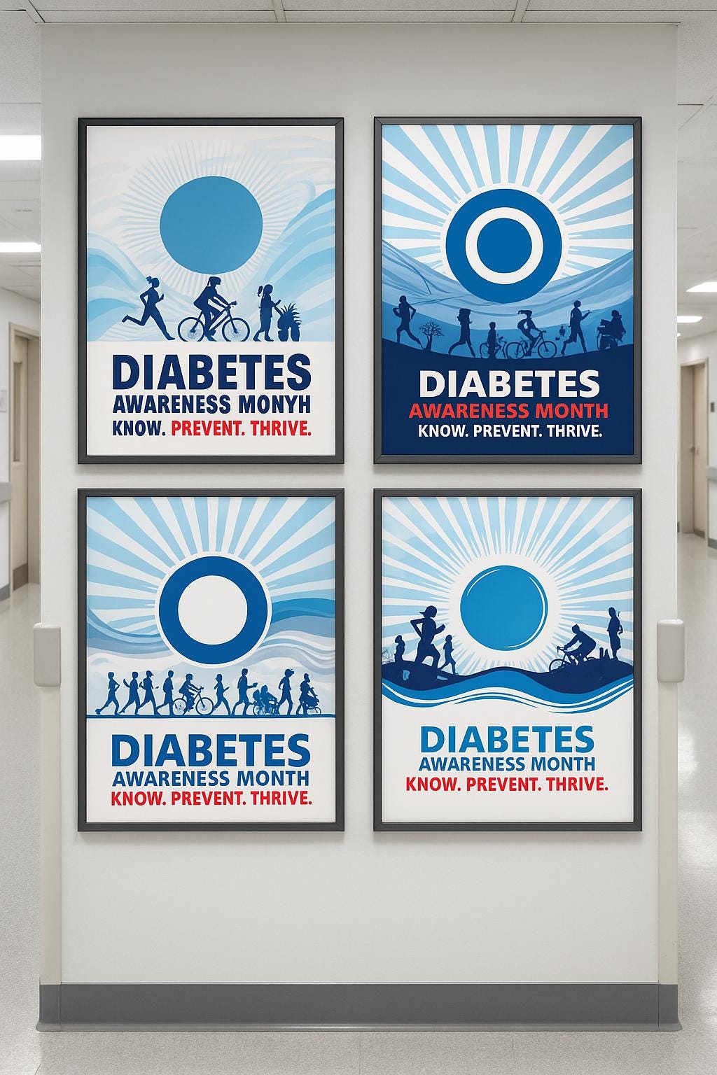 Diabetes Awareness Month Poster Bundle, Set of 4 Printable Wall Art ...