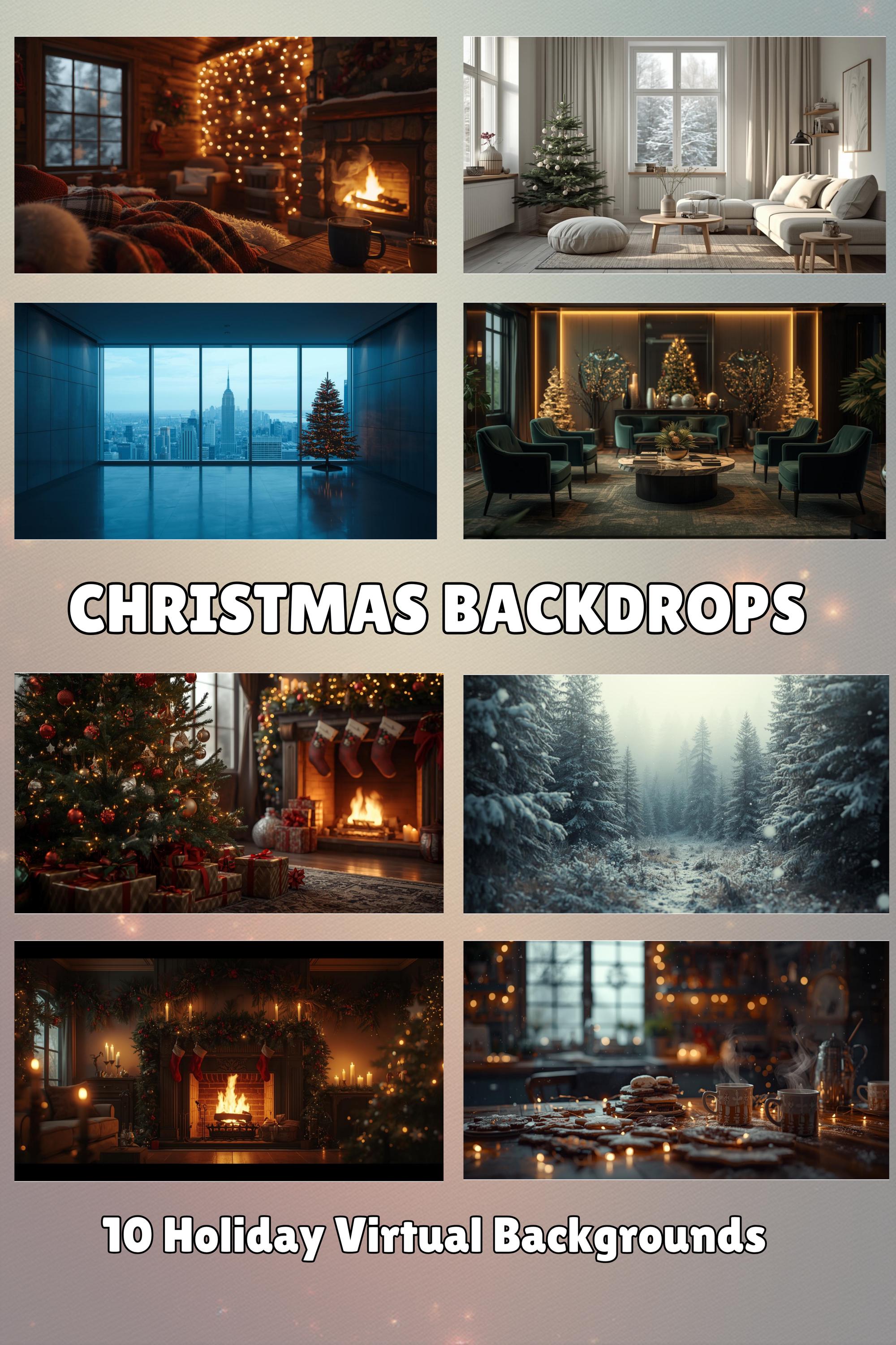 Christmas Zoom Backgrounds, Holiday HD Backdrops (digital Download) - Etsy
