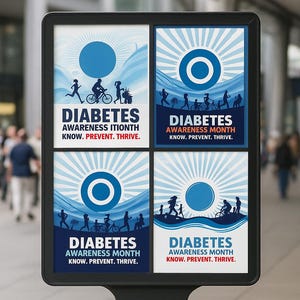 Diabetes Awareness Month Poster Bundle, Set of 4 Printable Wall Art ...