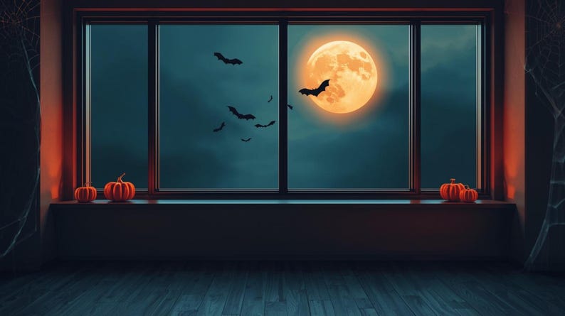 10 Halloween Virtual Backgrounds (teams, Zoom, Google Meet, Youtube) - Etsy