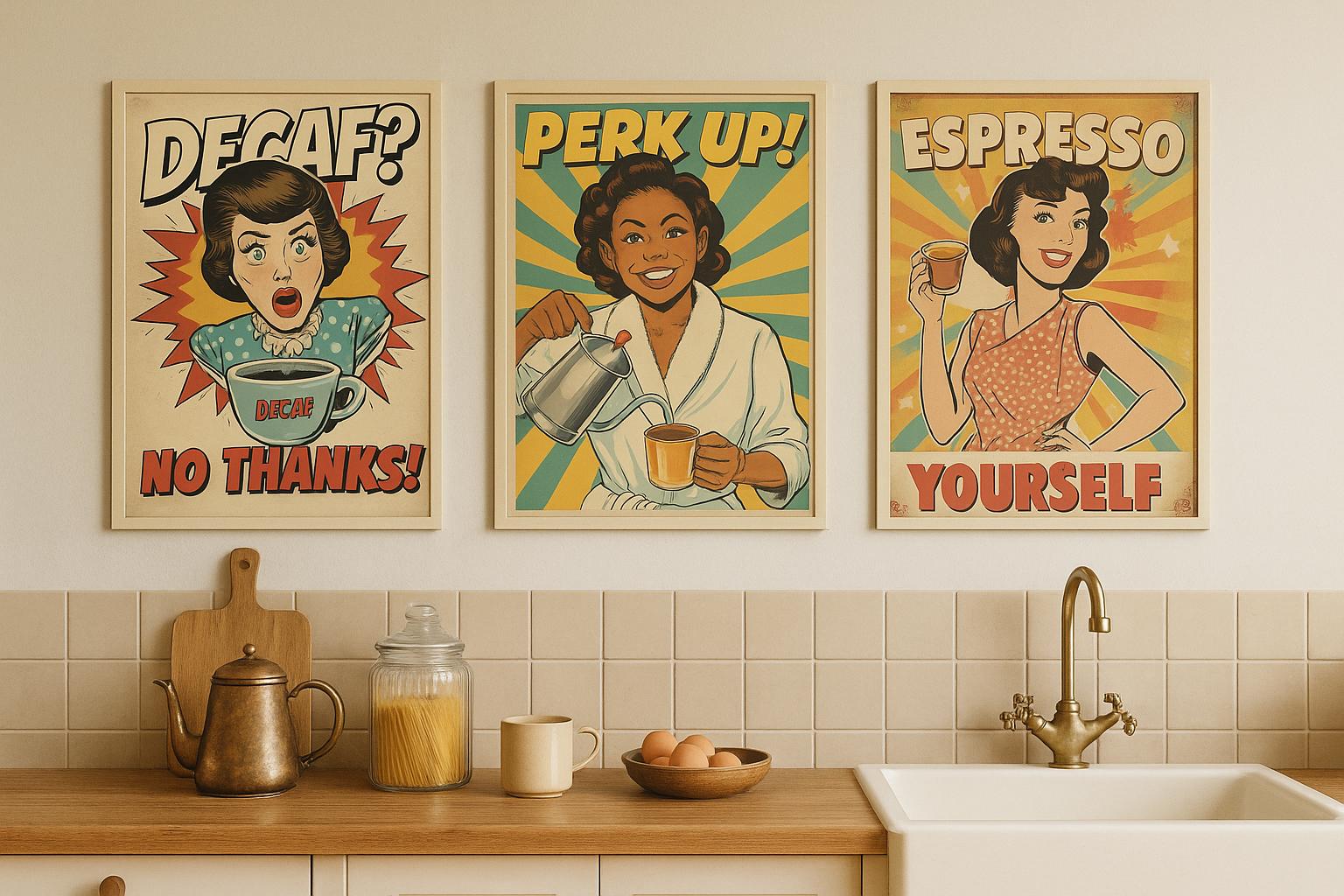 Retro Coffee Posters Set of 3: Funny Pop Art Prints (digital Download ...