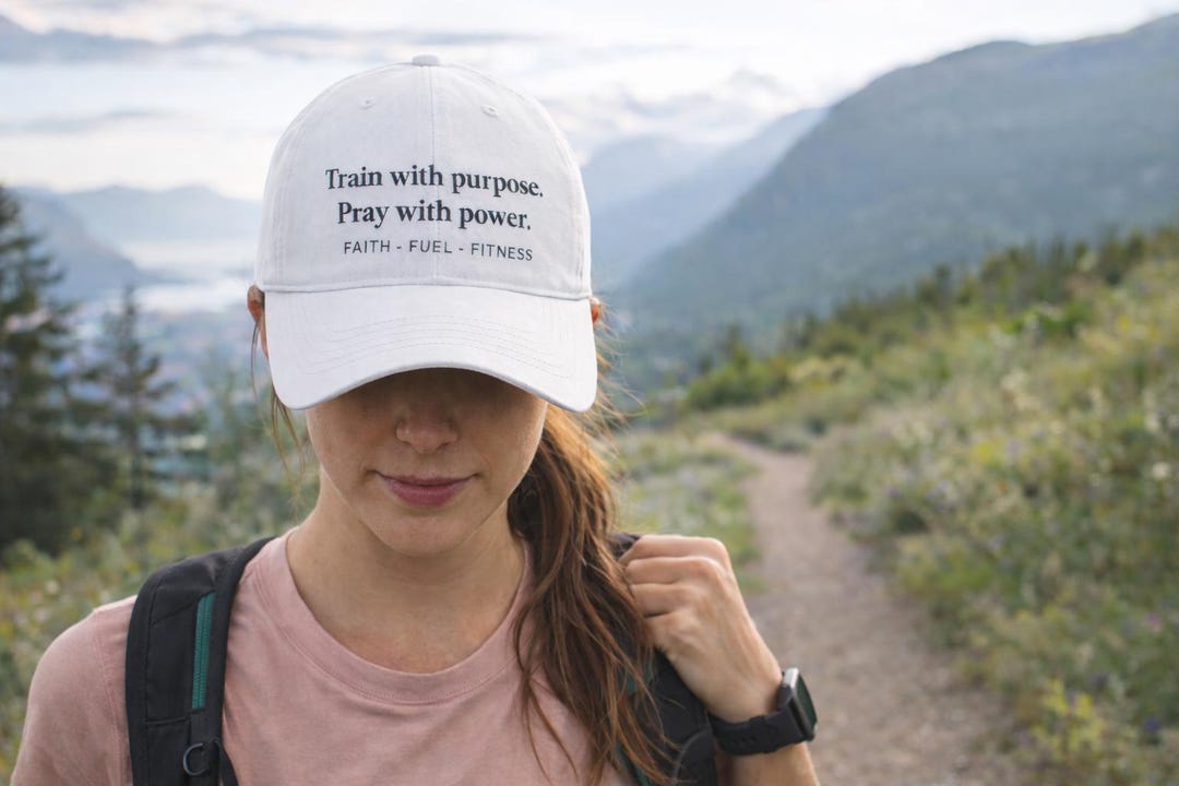 Train With Purpose Pray With Power Baseball Cap | Faith Fuel Fitness - Etsy