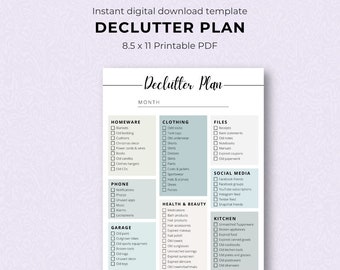 Declutter Kit - Organizing Printables - Declutter System - Spring ...