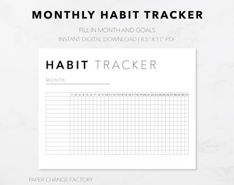 February Habit Tracker Coloring Sheet Printable Month Habit - Etsy
