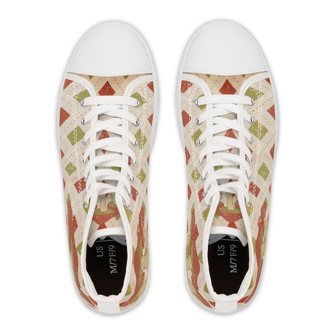 Vibin High Mushroom Print Women's High Top Sneakers - Etsy