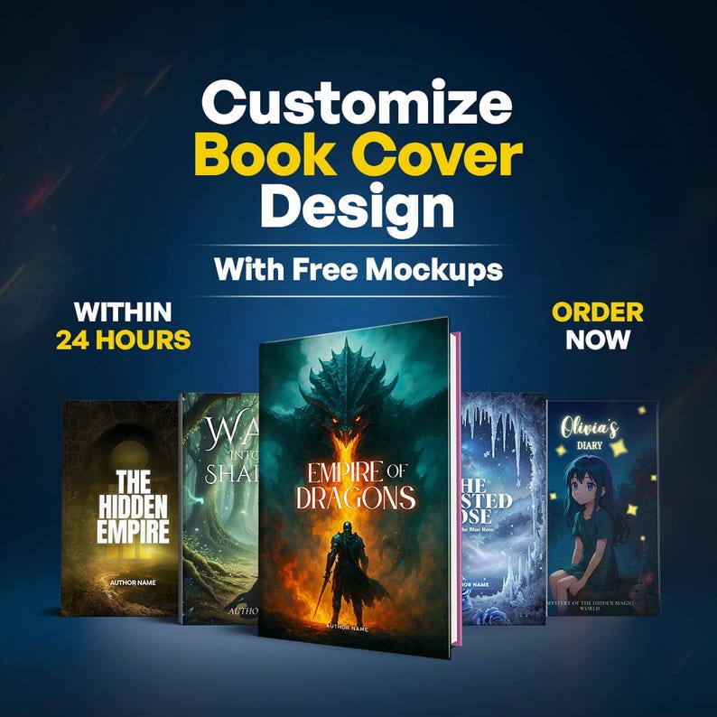Custom Ebook Cover Design | Front, Back & Spine - Etsy