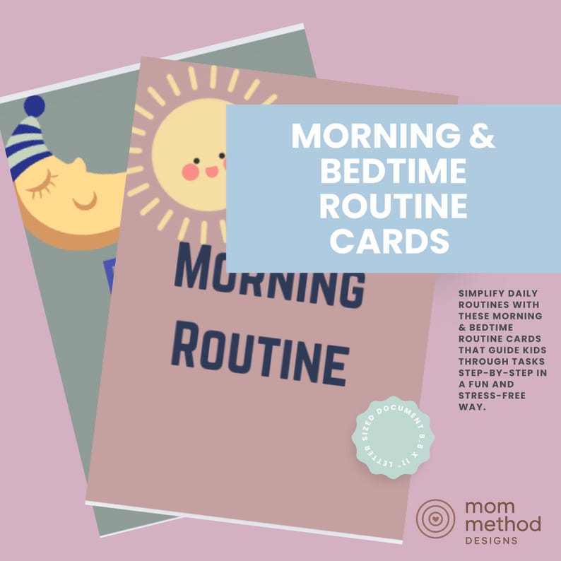 Kids' Daily Routine Cards: Visual Morning & Bedtime Chart (printable ...