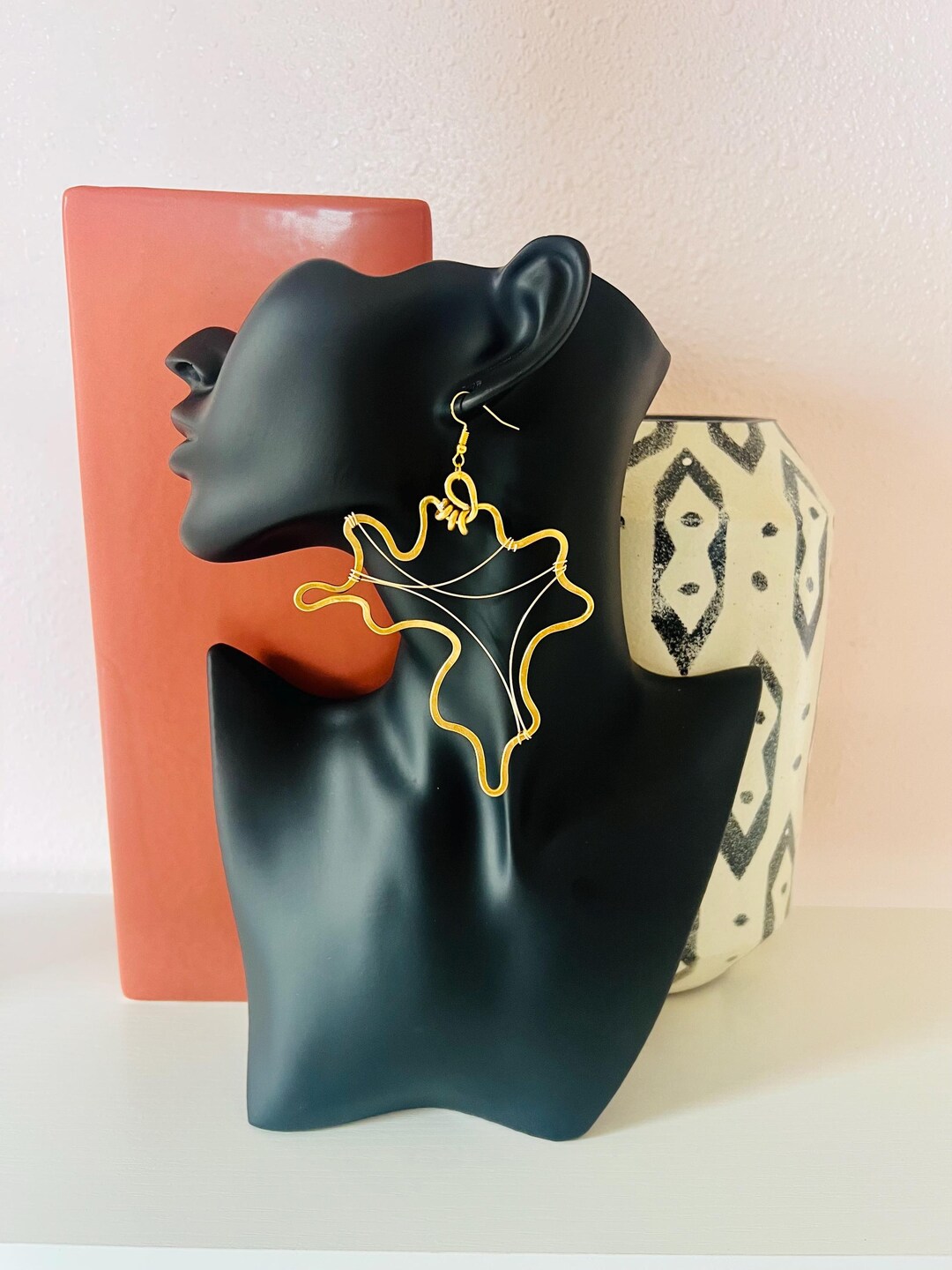 Handmade Africa Map Hoop Earrings – Gold Tribal Wire Jewelry - Etsy