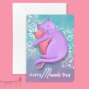Cute Cat Mother's Day Greeting Card | Cat Mom Card | Card for Mom | Cat ...