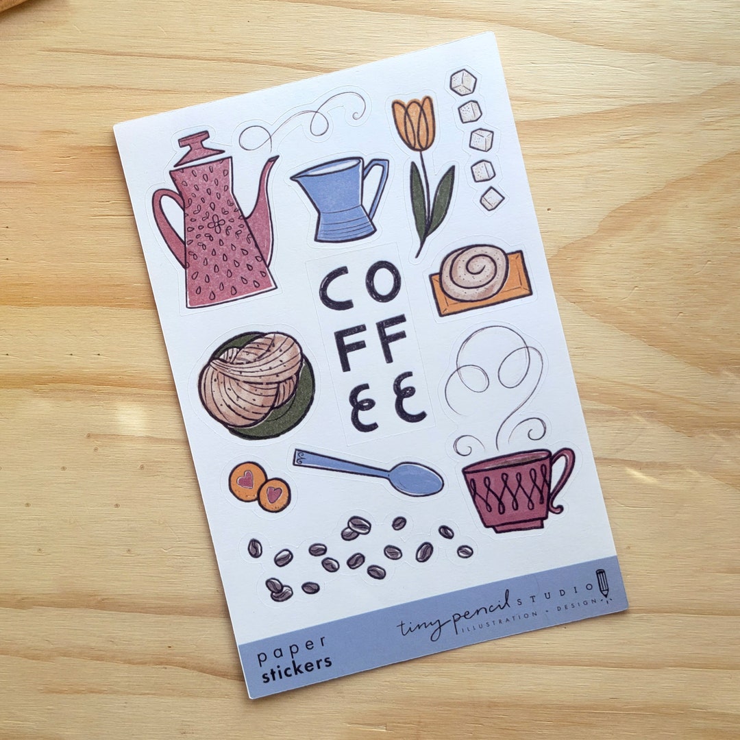 Coffee Sticker Sheet Retro Inspired Sticker Sheet Sticker Sheet for ...