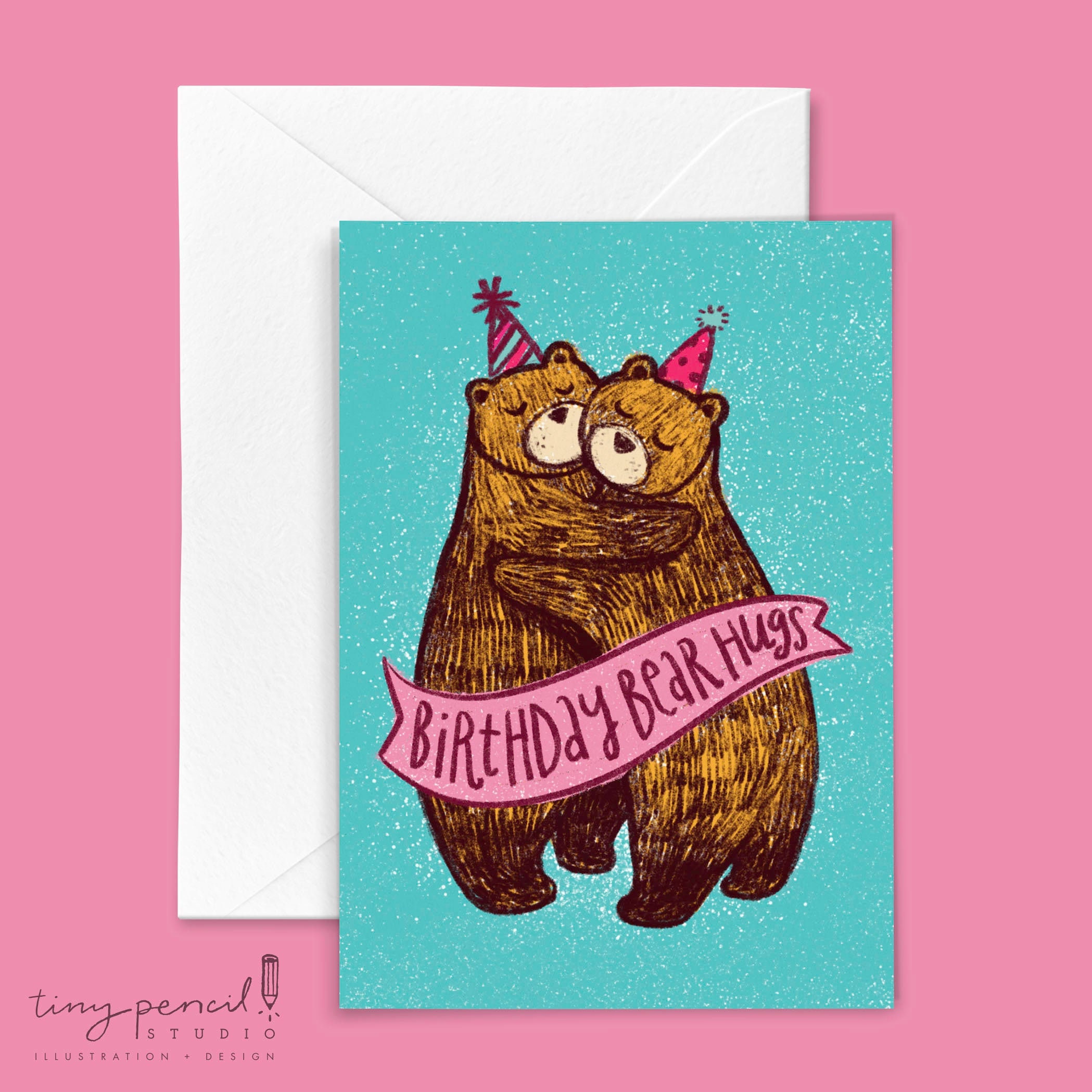 Birthday Bear Hugs Greeting Card: Hand-Lettered & Illustrated (Single ...
