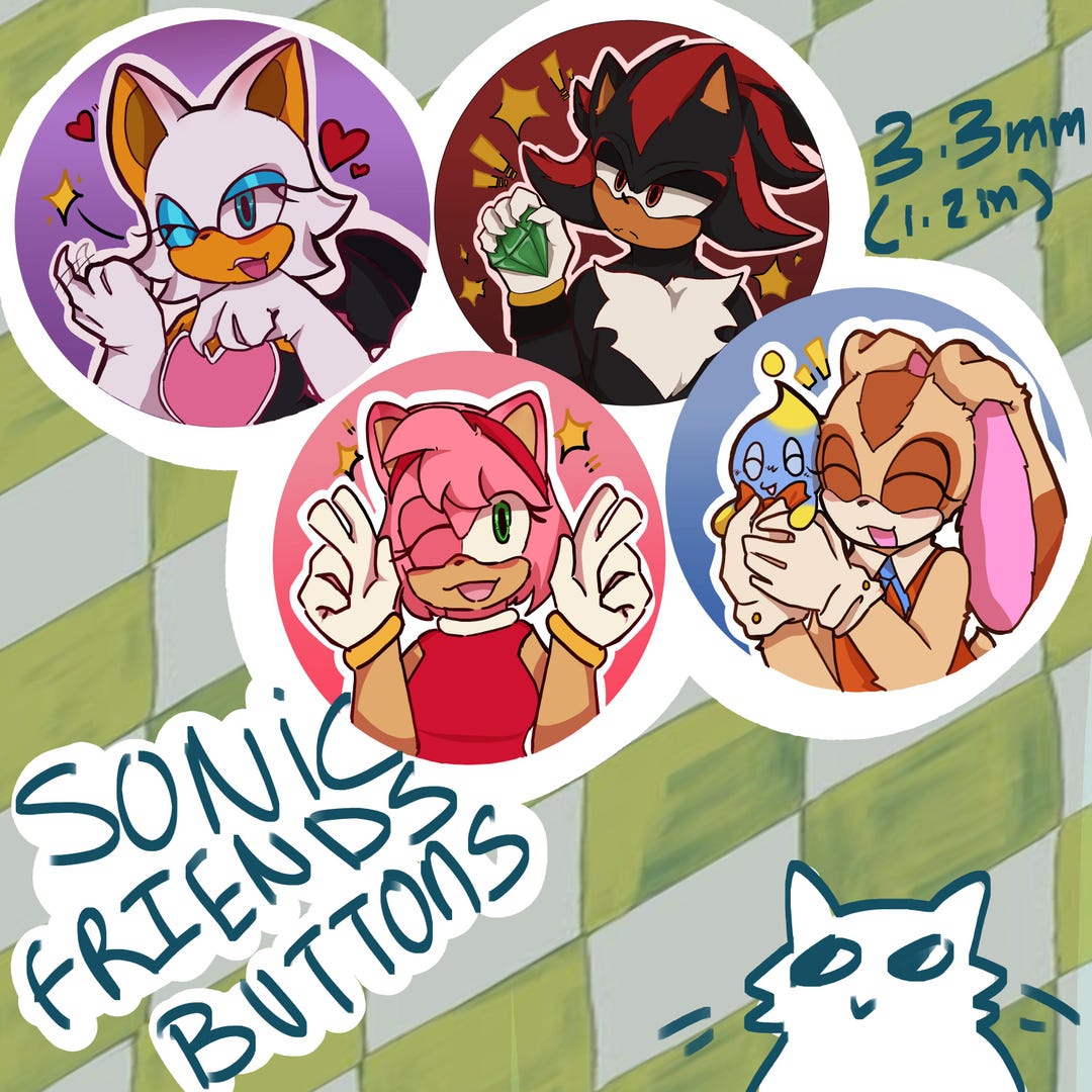 Sonic and Friends 32mm(1.2 In) Pinback Buttons !! - Etsy