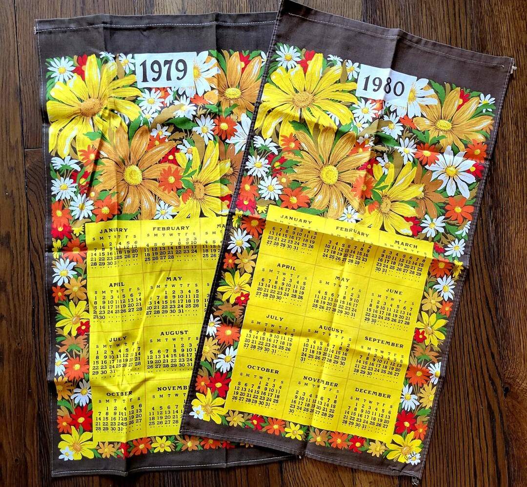 Valli Calendar Tea Towels. Vintage 1979 Available. 1980 Available ...