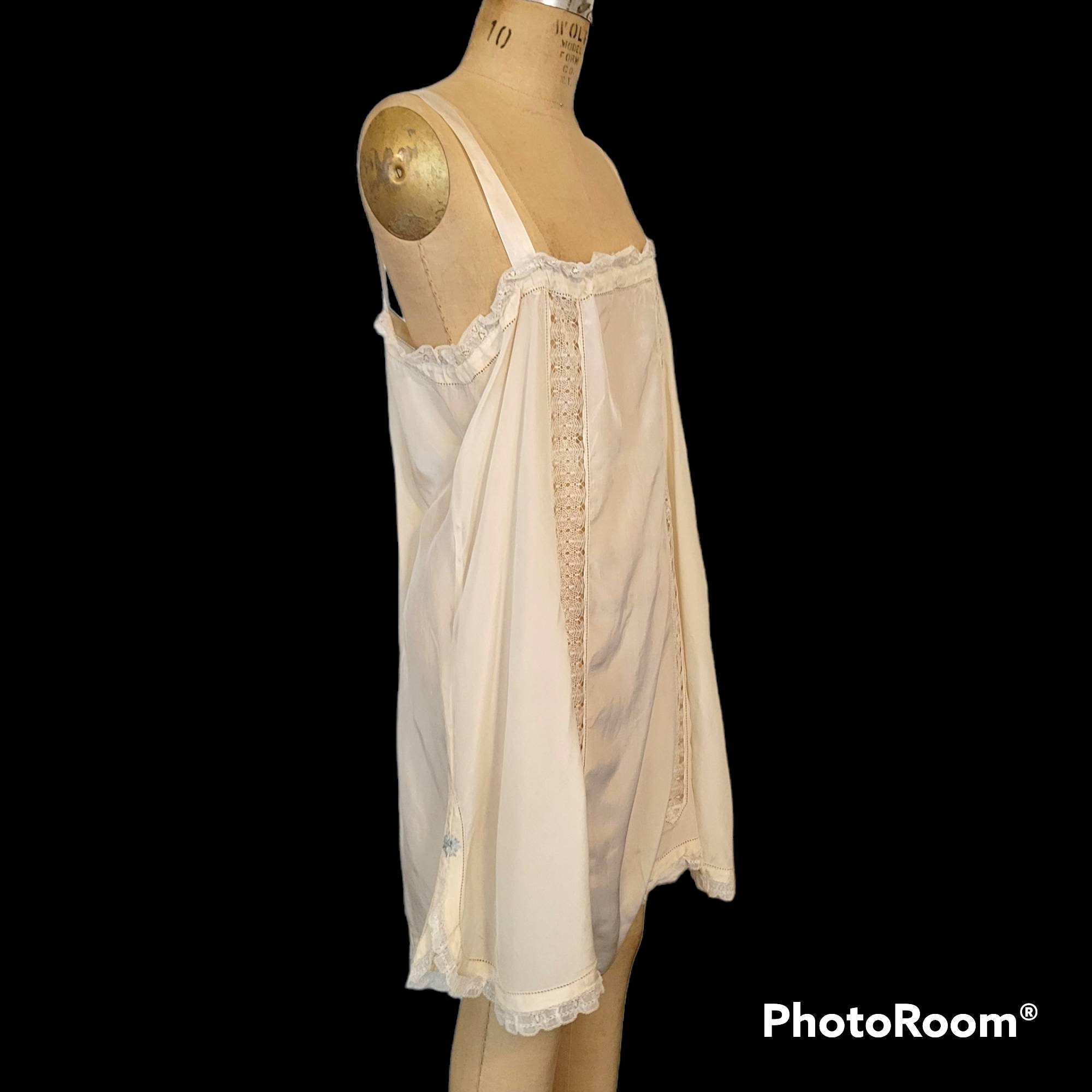Antique Lingerie. 1920s Silk Step In. Stepin. Chemise. Larger Size ...