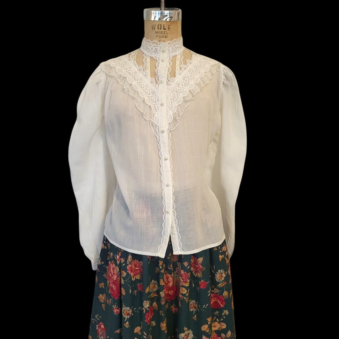 Vintage Gunnies Gunne Sax Victorian Style Blouse. Jessica Mcclintock ...