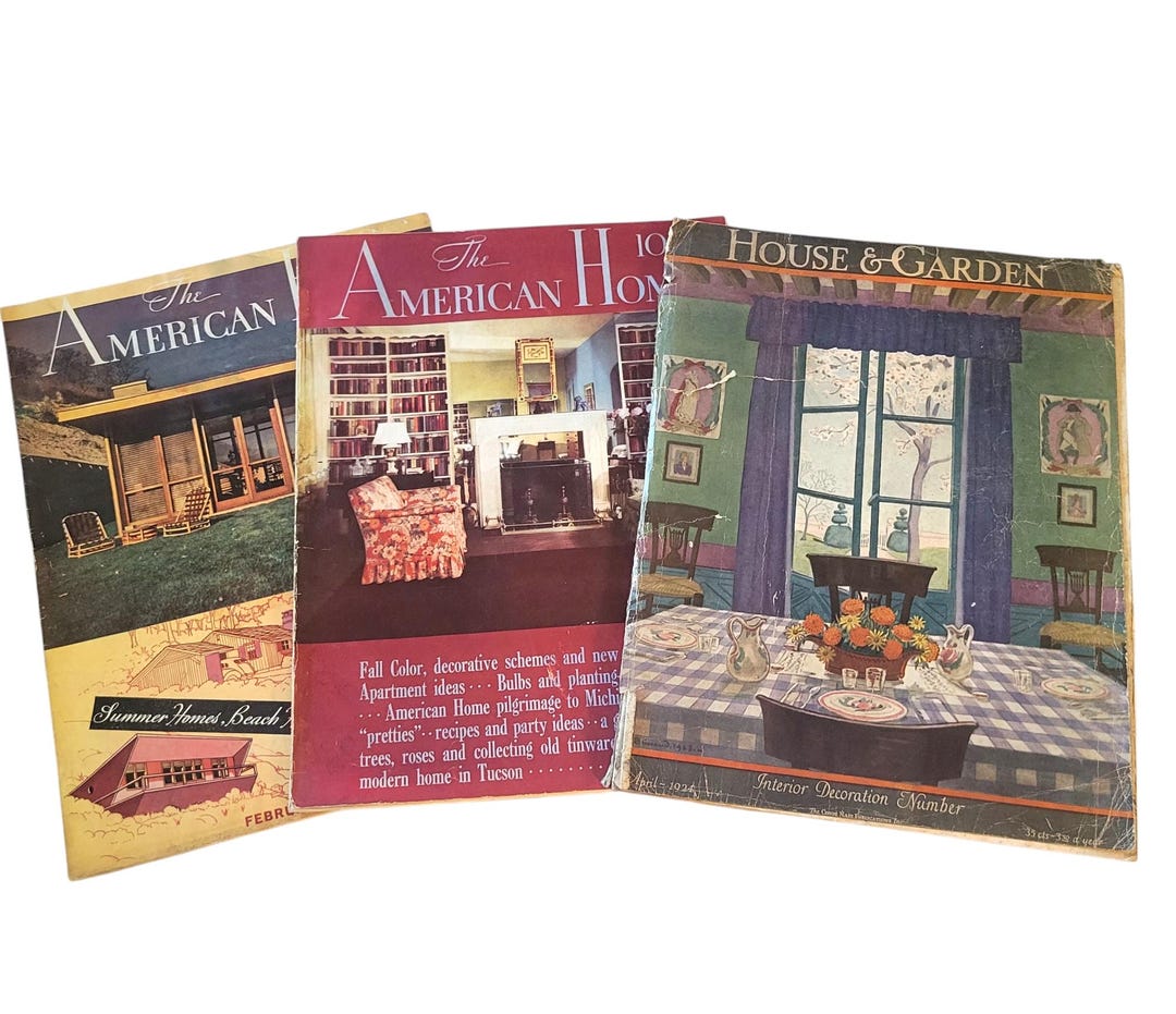 Three Antique Vintage Magazines. 2 American Home (1938 39) and 1 House ...