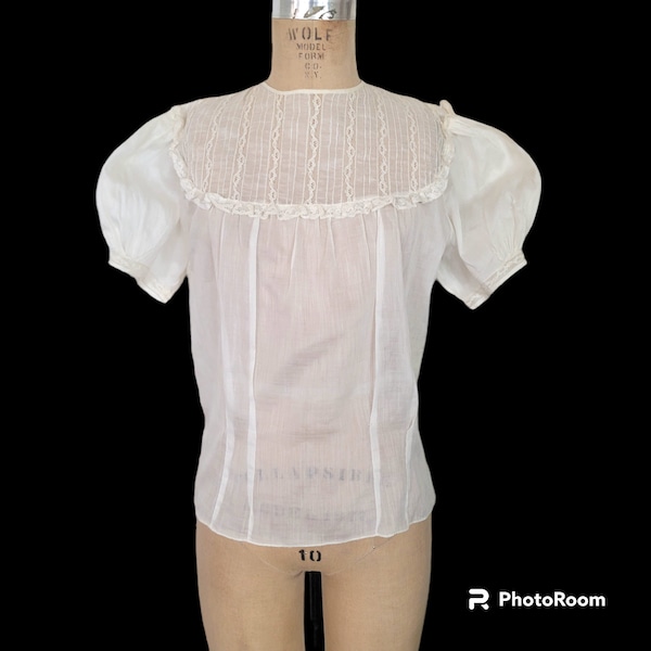 White Cotton Back Button Blouse - Etsy