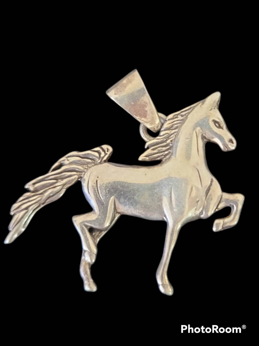 Sterling Silver Prancing Horse Pendant. Navajo Silversmiths Glenn ...