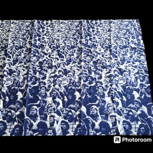 Vintage 1970 Original Woodstock Crowd Cotton Denim Fabric. Concord ...