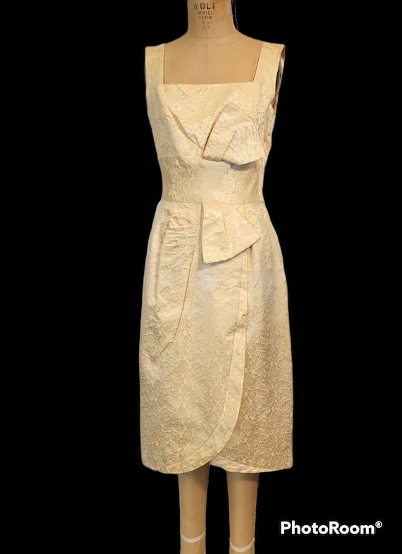 Vintage Early 1960s Late 1950s Brocade Damask Wiggle Dress - Etsy