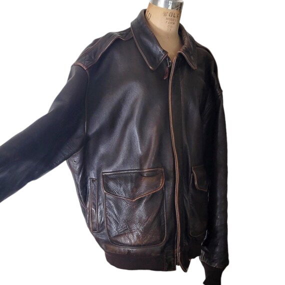 Reduced! Vintage A-2 1945 Style Leather Flight Jacket… - Gem