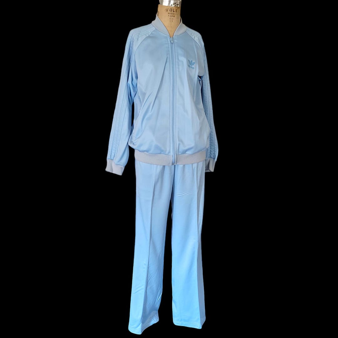 Vintage Early 1980s Adidas Track Suit. Warm Up. Jogger Suit. Light Blue ...