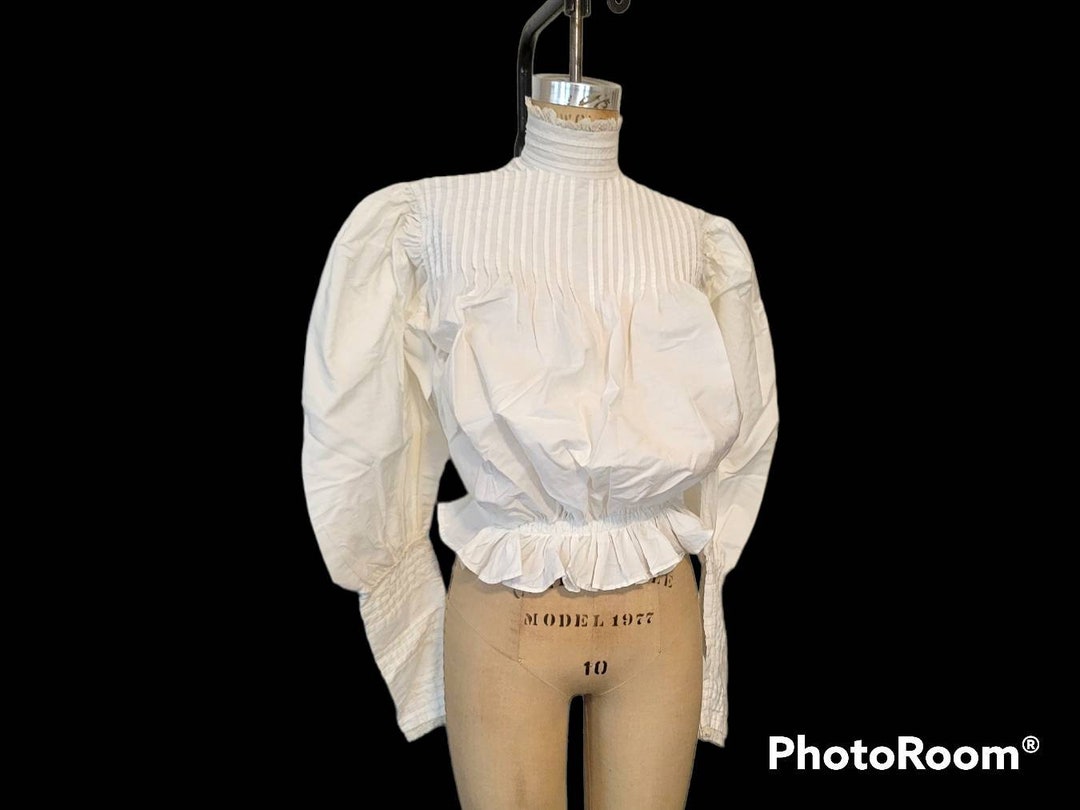Victorian Blouse.antique 1890s Cotton Blouse. Waist. Pouf Gigot Sleeves ...