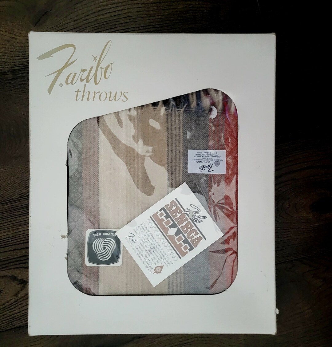 Vintage 1970s Faribo Wool Throw. Seneca. Earth Tones. Faribault Mills ...