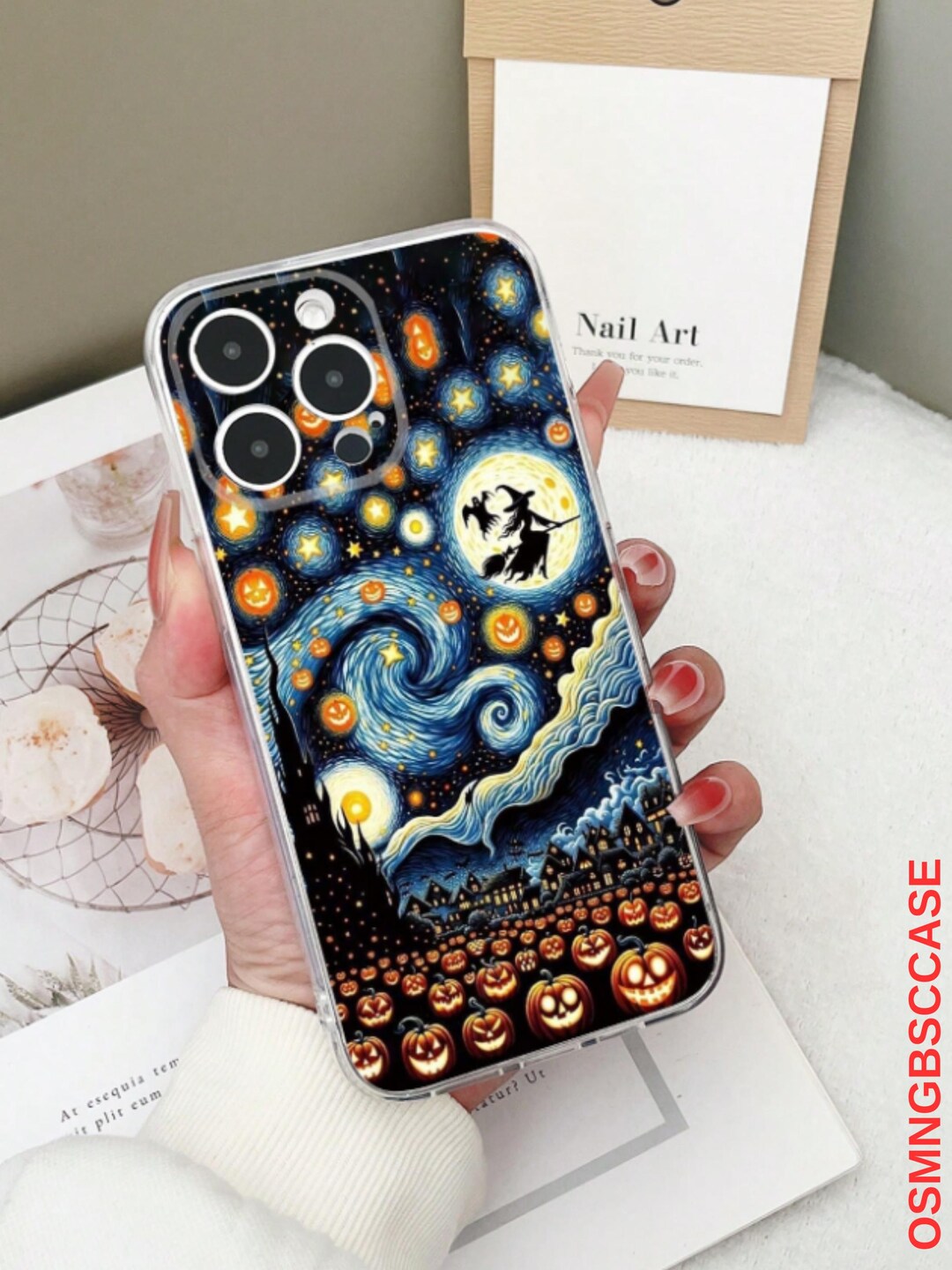 Colorful Halloween Ghost & Pumpkin Phone Case – Clear TPU, Shockproof ...