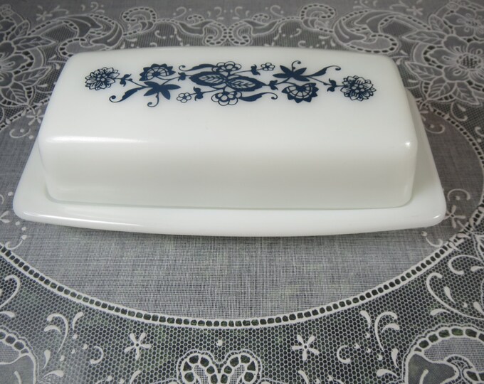 Vintage Pyrex Old Town Blue Onion Pattern Butter Dish With Lid - Pyrex ...