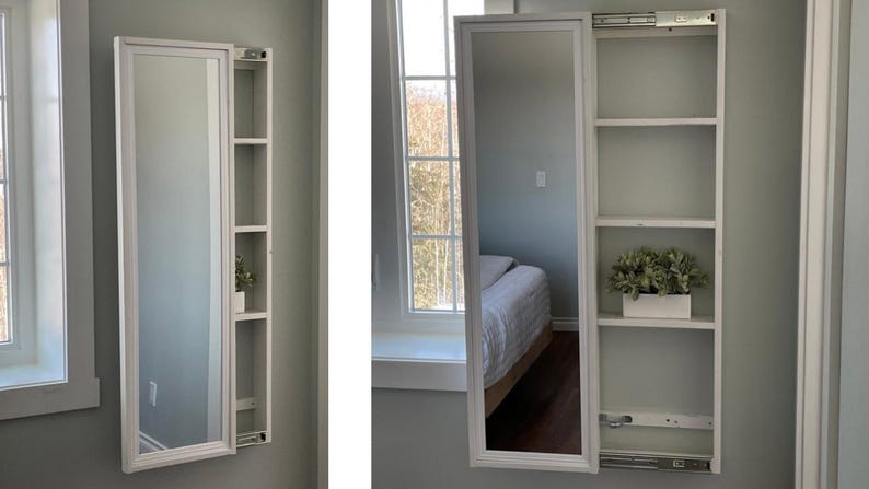 Full Length Mirror Cabinet Plan | DIY Sliding Storage Organizer ...