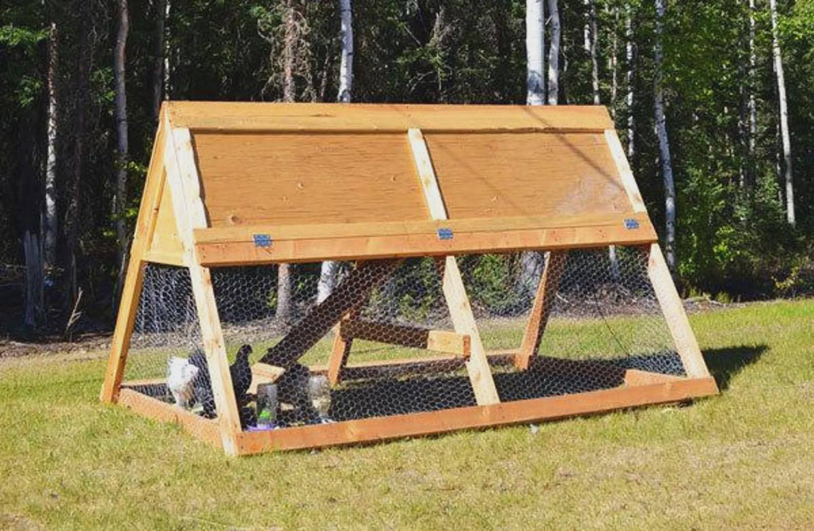 Mobile A-frame Chicken Coop Tractor – DIY Plan for Portable Hen House ...