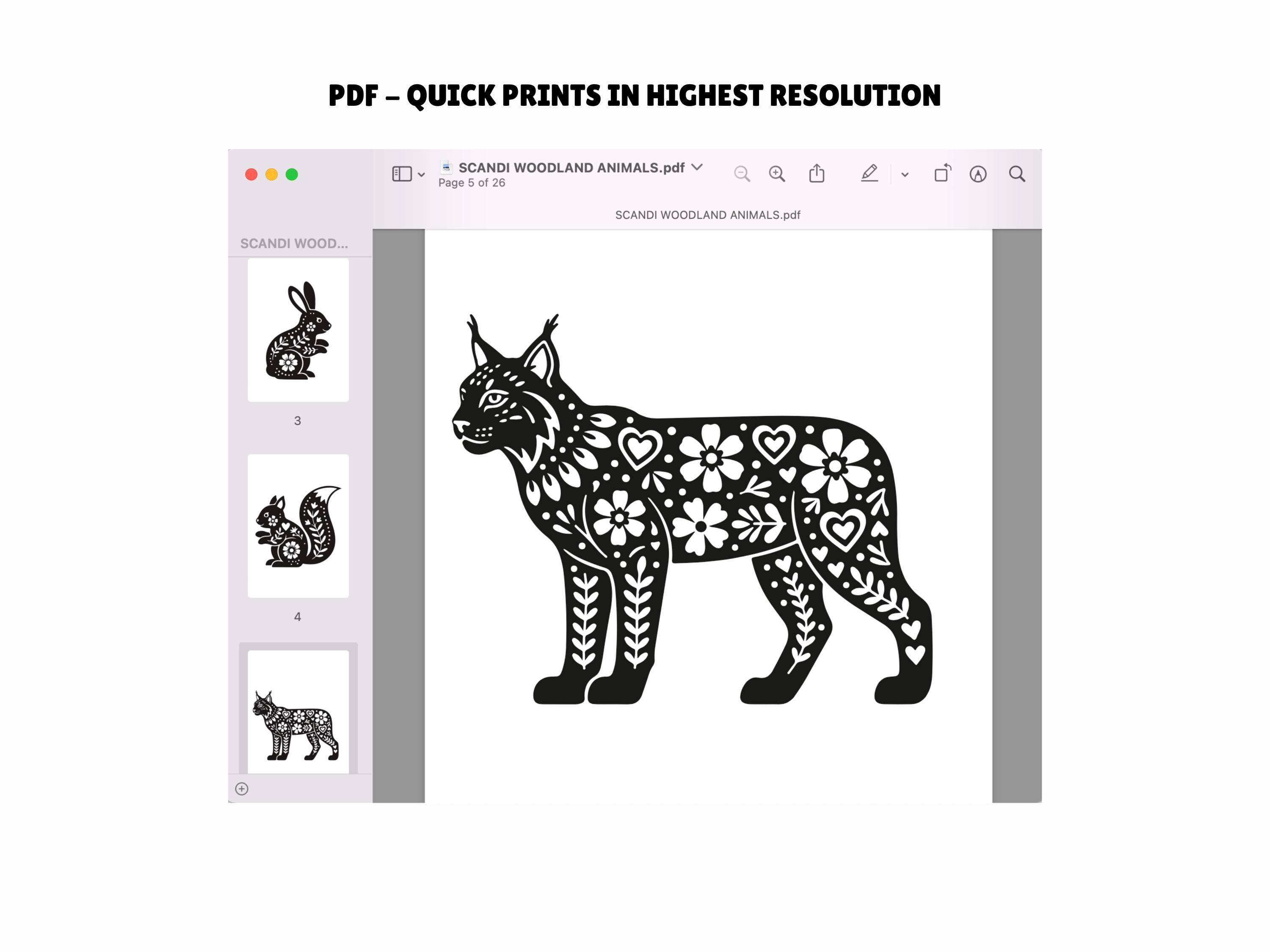 Scandinavian Folk Art Woodland Animals SVG Bundle, Nordic Floral ...