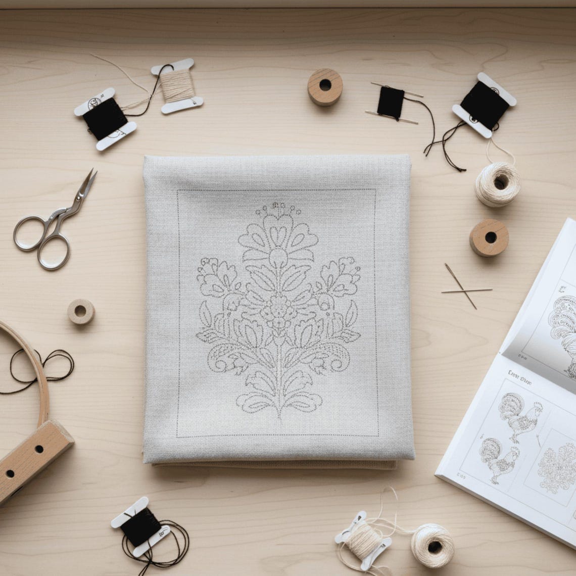 Scandinavian Folk Line Art SVG Bundle, Nordic Flowers, Animals (svg ...
